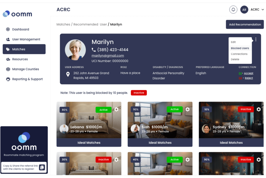 OOMM Life - Roommate Matching Platform | Case Study by Bitcot