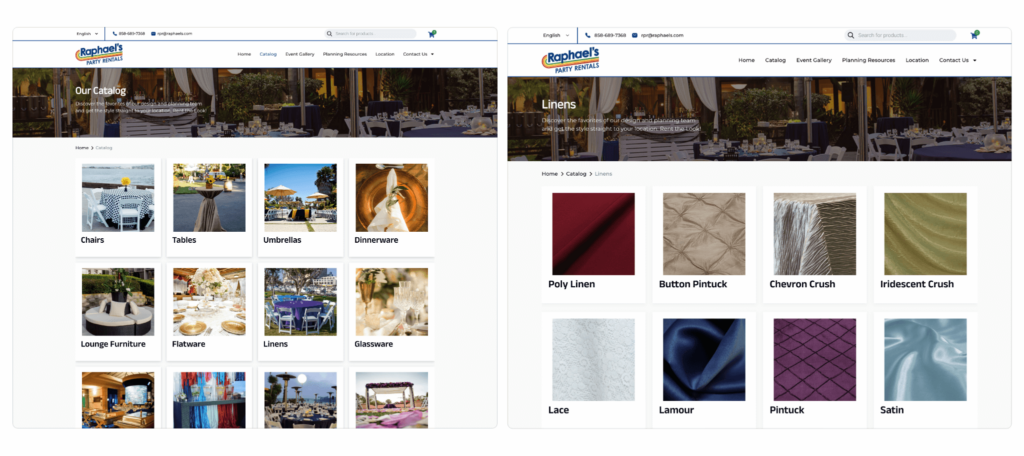 Raphaels: Rental Services eCommerce Platform | Developed by Bitcot