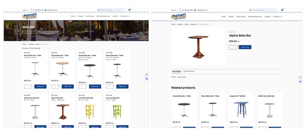 Raphaels: Rental Services eCommerce Platform | Developed by Bitcot